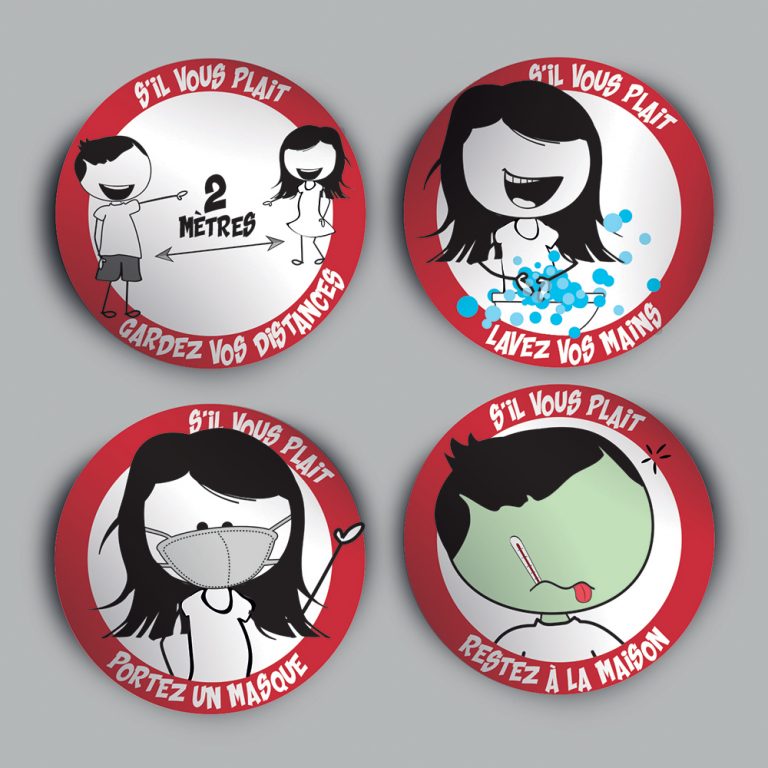 Trousse «Consignes Sanitaires» – Autocollants – Avec pas de filtre